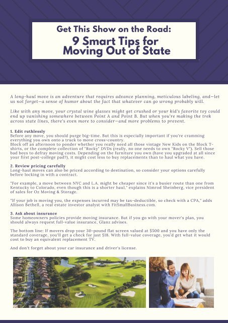 9 Smart Tips for Moving Out of State