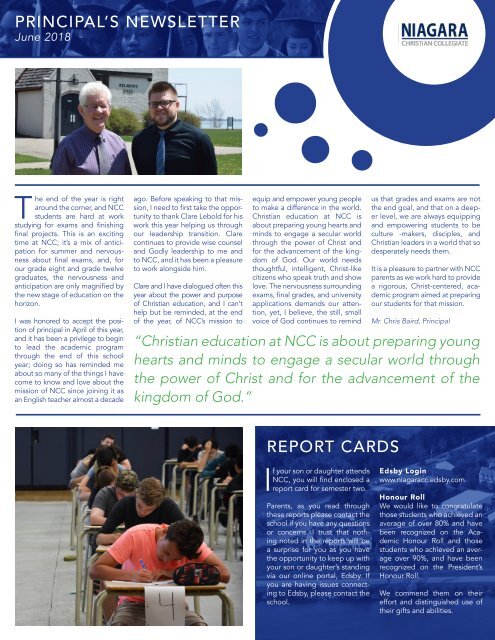Principal Newsletter June 2018