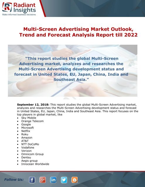 Multi-Screen Advertising Market Leading Players Updates and Industry ...