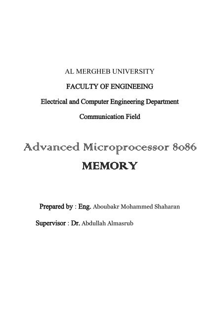 Final Report(Memory in 8086 MPU)