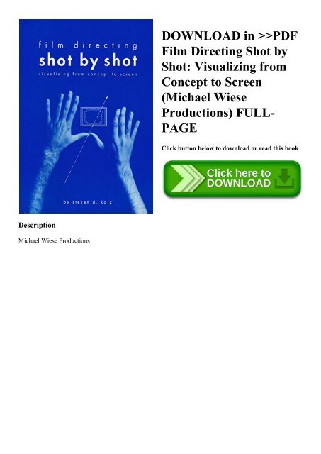 Download In Pdf Film Directing Shot By Shot Visualizing From Concept To