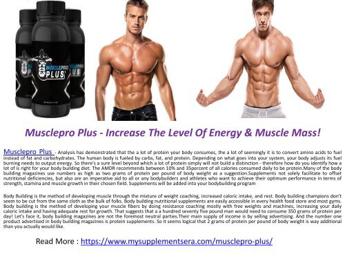 Musclepro Plus - Improve the testosterone Production in the Muscles
