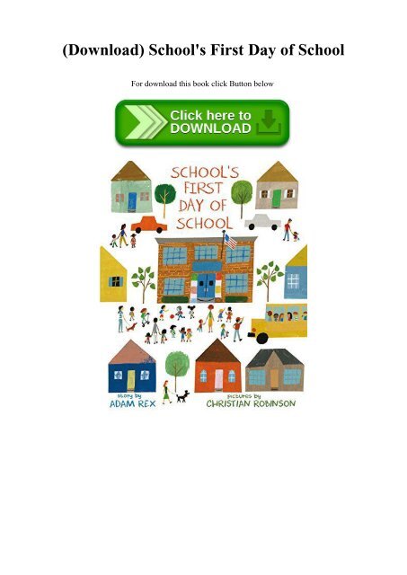 (Download) School's First Day of School (READ PDF EBOOK)