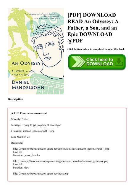 [PDF] DOWNLOAD READ An Odyssey A Father a Son and an Epic DOWNLOAD @PDF