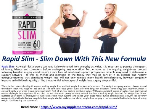 Rapid Slim - Weight Loss Slim Body Supplements