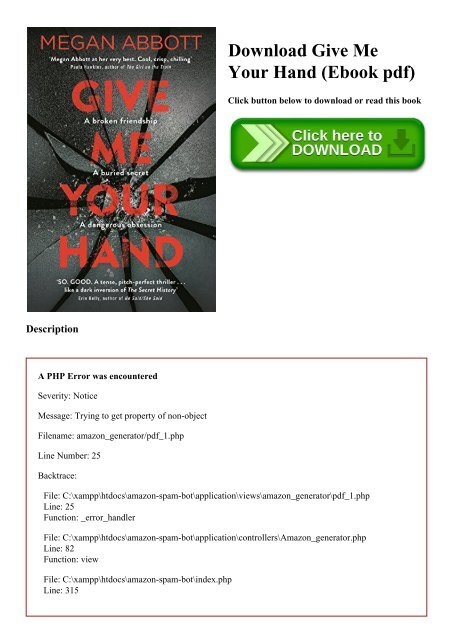 Download Give Me Your Hand (Ebook pdf)