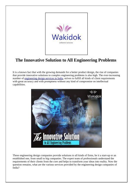 The Innovative Solution to All Engineering Problems