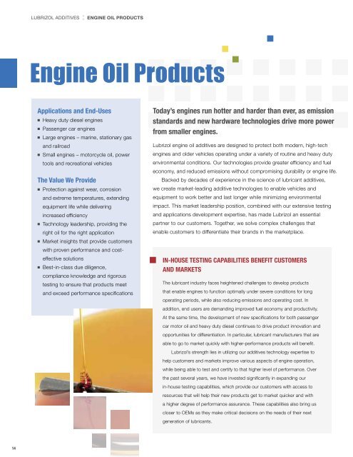 LUBRIZOL ADDITIVES ENGINE