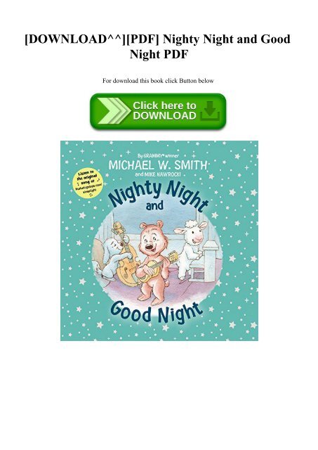 [DOWNLOAD^^][PDF] Nighty Night and Good Night PDF