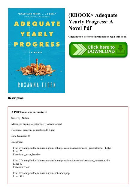 (EBOOK Adequate Yearly Progress A Novel Pdf
