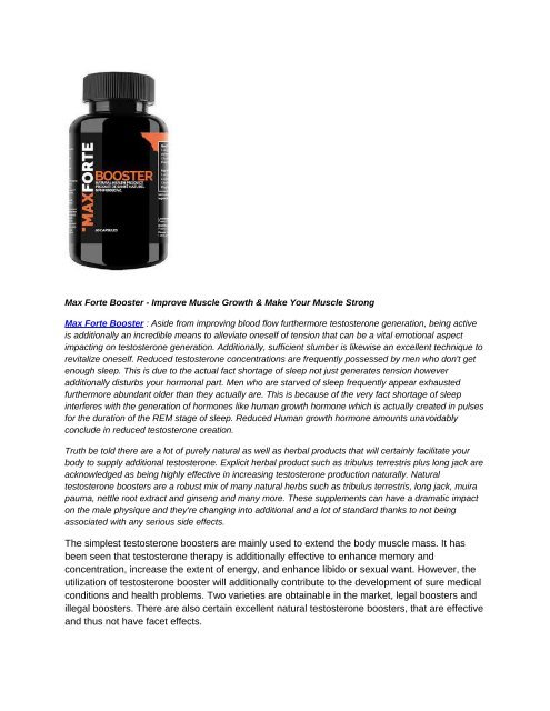 MaxForte Muscle Booster - Enhance Stamina & Get Muscular Body