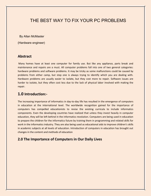 The Best Way To Fix Your PC Problems