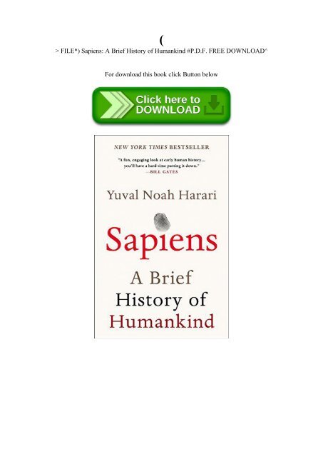 (P.D.F. FILE) Sapiens A Brief History of Humankind #P.D.F. FREE DOWNLOAD^