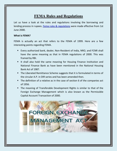 FEMA Rules and Regulations