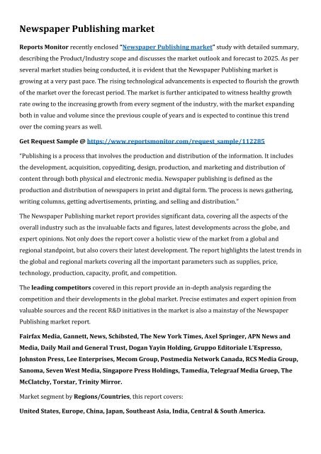 Newspaper Publishing market