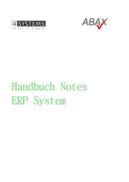 Handbuch Notes ERP System