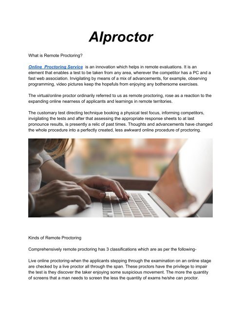 Online Proctoring Service- AIproctor