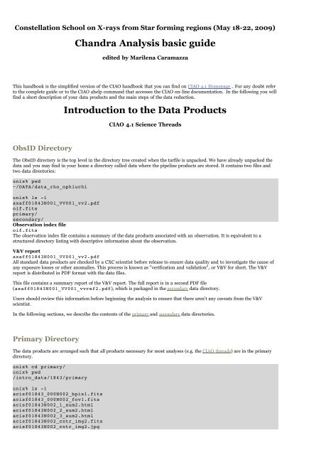 Chandra Analysis Basic Guide