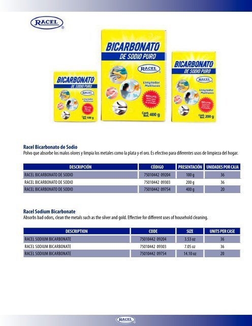 Racel Bicarbonato de Sodi