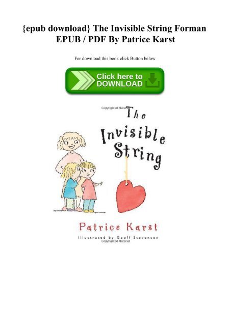 {epub download} The Invisible String Forman EPUB PDF By Patrice Karst
