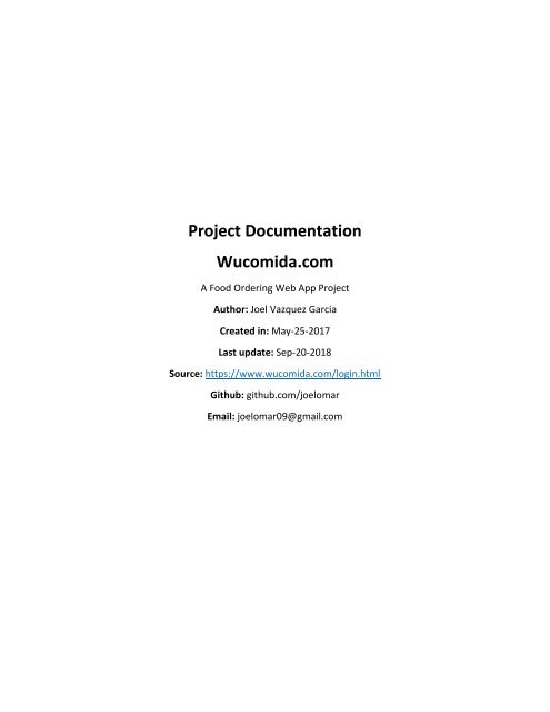 Web App Project documentation