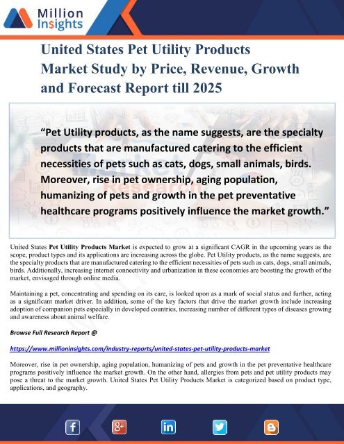 United States Pet Utility Products Market Study by Price, Reveune ...