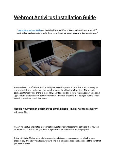 Webroot Antivirus Installation Guide