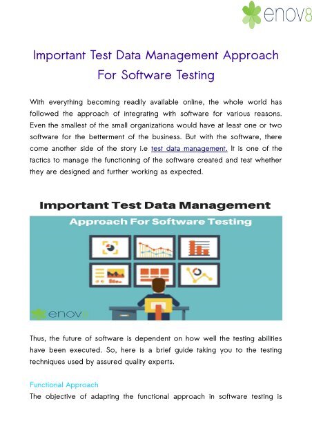 Important Test Data Management Approach For Software Testing