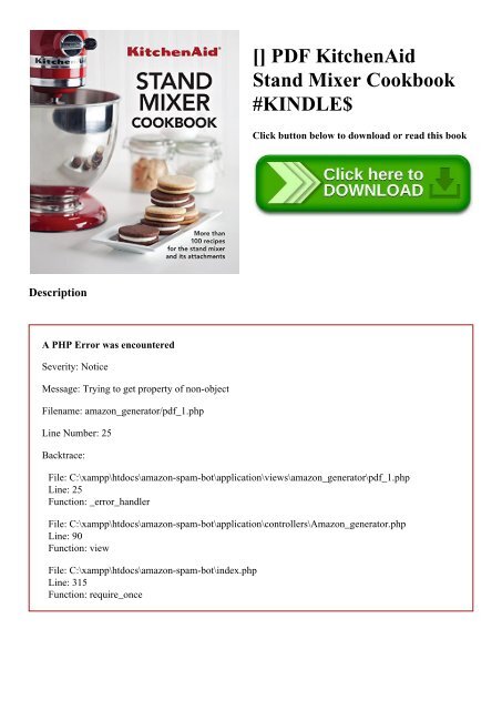 [DOWNLOADPDF] PDF KitchenAid Stand Mixer Cookbook #KINDLE$