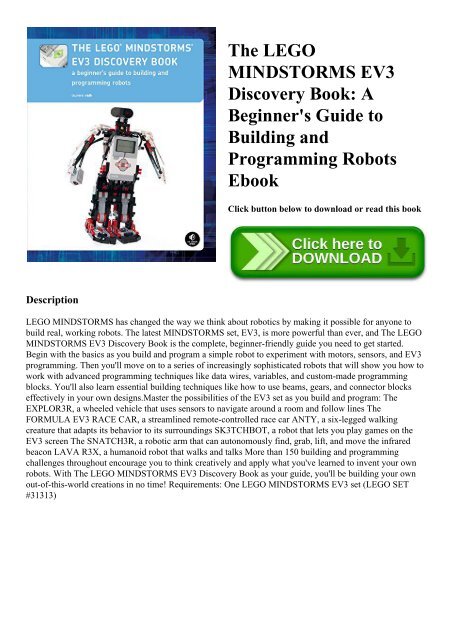 ^R.E.A.D.^ The LEGO MINDSTORMS EV3 Discovery Book A Beginner's Guide to Building and Programming ...