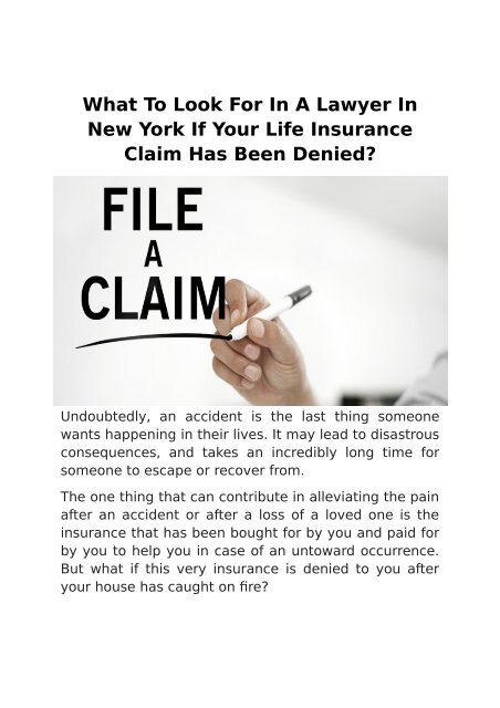 What To Look For In A Lawyer In New York If Your Life Insurance Claim ...