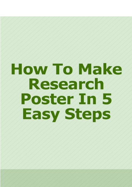 How To Make Research Poster
