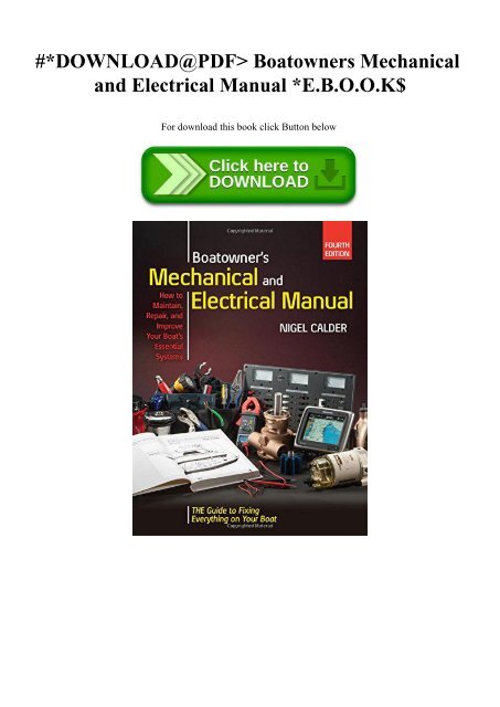 #DOWNLOAD@PDF Boatowners Mechanical and Electrical Manual E.B.O.O.K$
