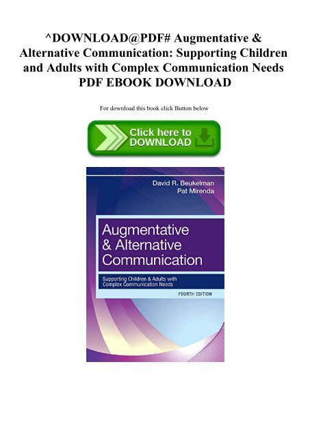 ^DOWNLOAD@PDF# Augmentative & Alternative Communication Supporting Children and Adults with ...