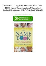 (EBOOK The Name Book Over 10 000 Names - Their Meanings Origins and ...