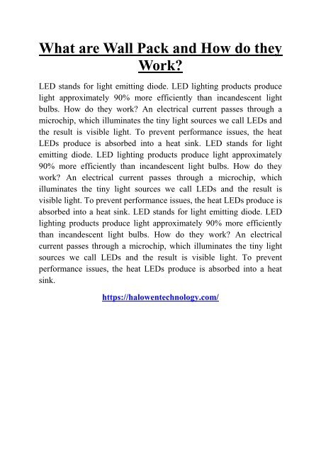 What are Wall Pack and How do they Work?