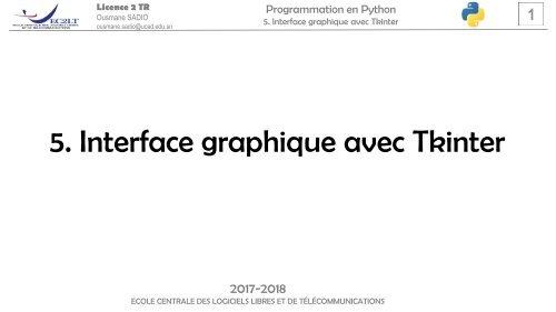 5. Interface graphique avec Tkinter