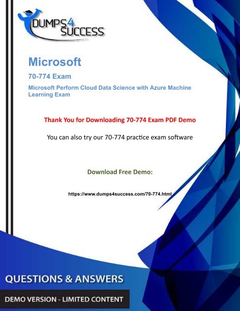 Tips To Pass 70-774 Microsoft Perform Cloud Data Science with Azure ...