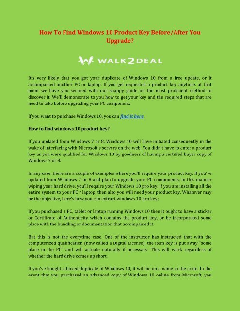 What are the generic Windows 10 product keys to install?