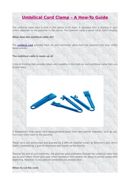 Umbilical Cord Clamp – A How-To Guide