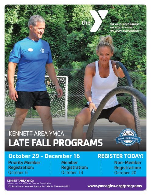 Kennett Area YMCA - Late Fall Program Guide 2018