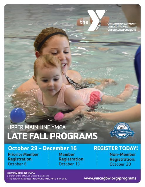 Upper Main Line YMCA - Late Fall Program Guide 2018