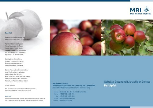 MRI Flyer Apfel web - Max Rubner-Institut