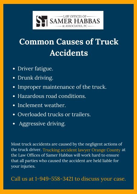 Common Causes of Truck Accidents