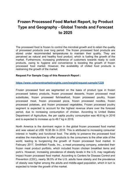 Frozen Processed Food