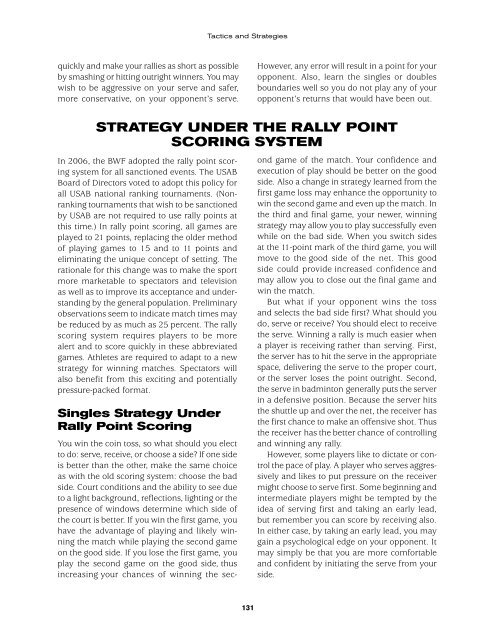 Strategy Under the rally Point Scoring SyStem - Human Kinetics