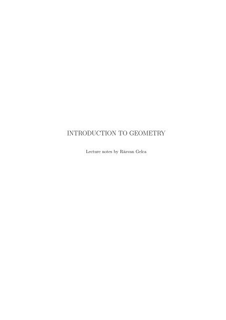 Introduction to Geometry