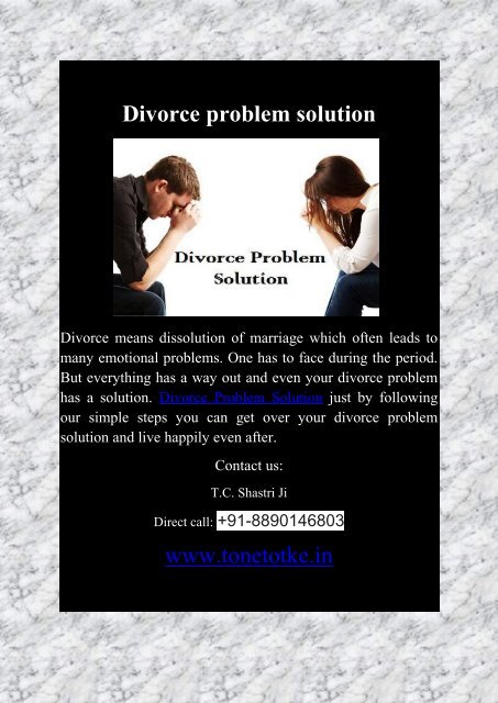 Divorce problem solution