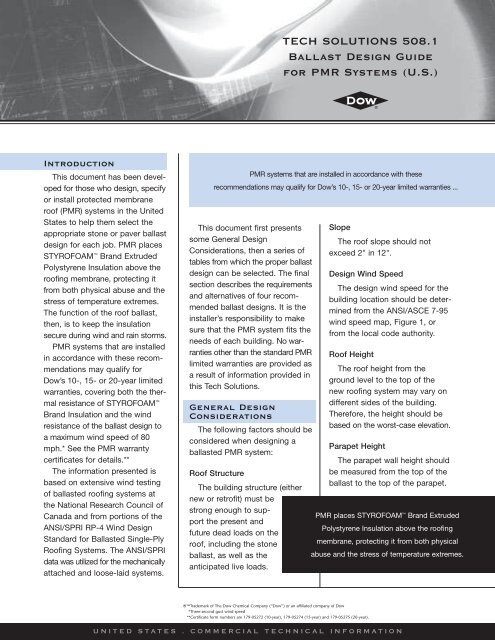 TECH SOLUTIONS 508.1 Ballast Design Guide for ... - BuildSite.com