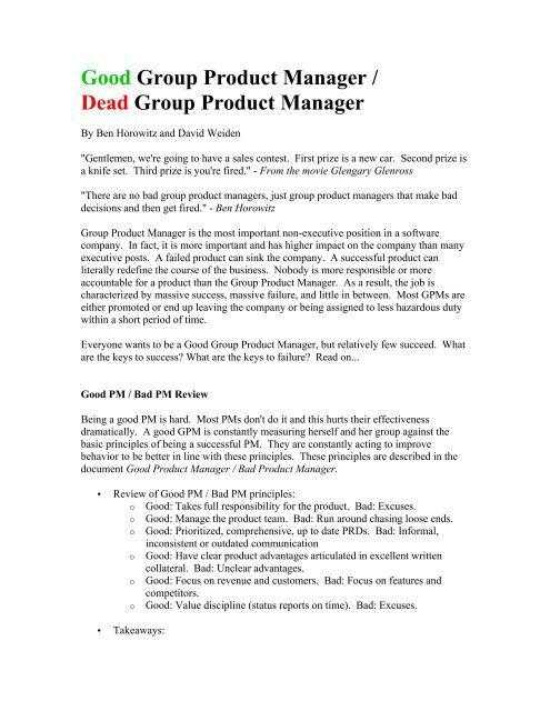 Good Group Product Manager / Dead Group ... - Khosla Ventures